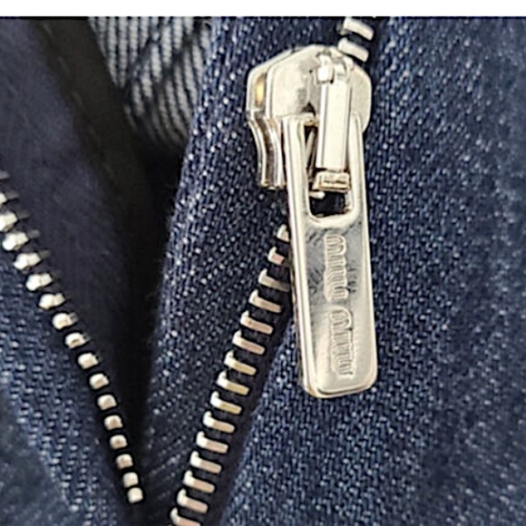 Miu Miu | Skirts | Miu Miu Sequin Embroidered Denim Skirt In Blue ...